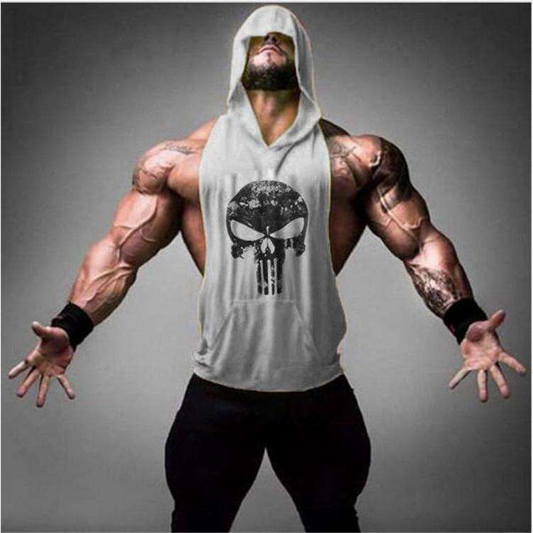Buy Hooded Skull Bodybuilding Tank Top Online! – Kewlioo